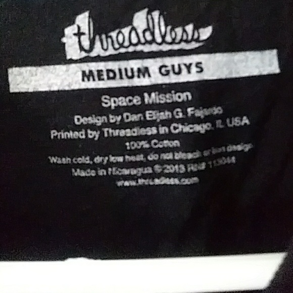 Threadless | Shirts | Threadless Space Mission Black Tee Shirt | Poshmark